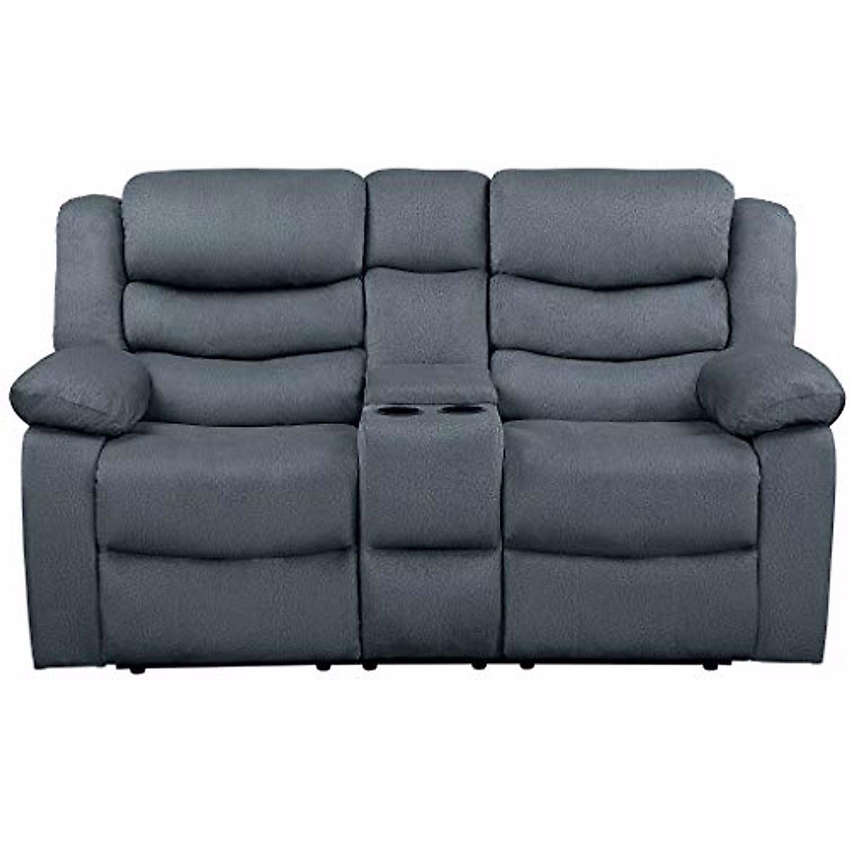 Homelegance 70" Manual Double Reclining Loveseat, Gray