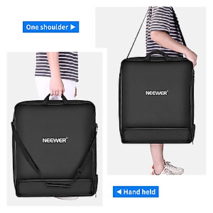 Neewer Photography Carrying Bag, Protective Case for 18" Ring Light and 21" Foldable Tripod Light Stand, 21"×21"/52×52cm, Durable Lightweight Nylon, Black