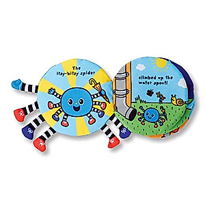 Melissa & Doug K's Kids Itsy-Bitsy Spider 8-Page Soft Activity Book for Babies and Toddlers - Cloth Baby Book And Sensory Toy With Textures To Grasp And Pages To Play Peekaboo, Ages 1 Month+