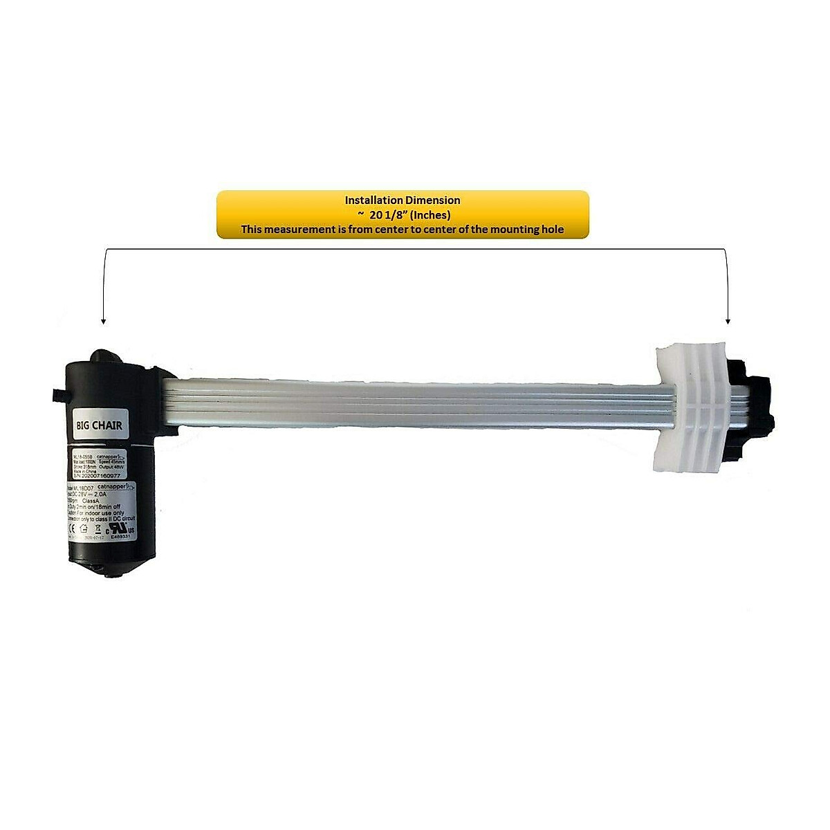 Mulin Electric Power Recliner Motor Replacement with Cord Model ML18-055 Linear Actuator for Sofa Lift Chair Couch Massage Seat Bed, Black