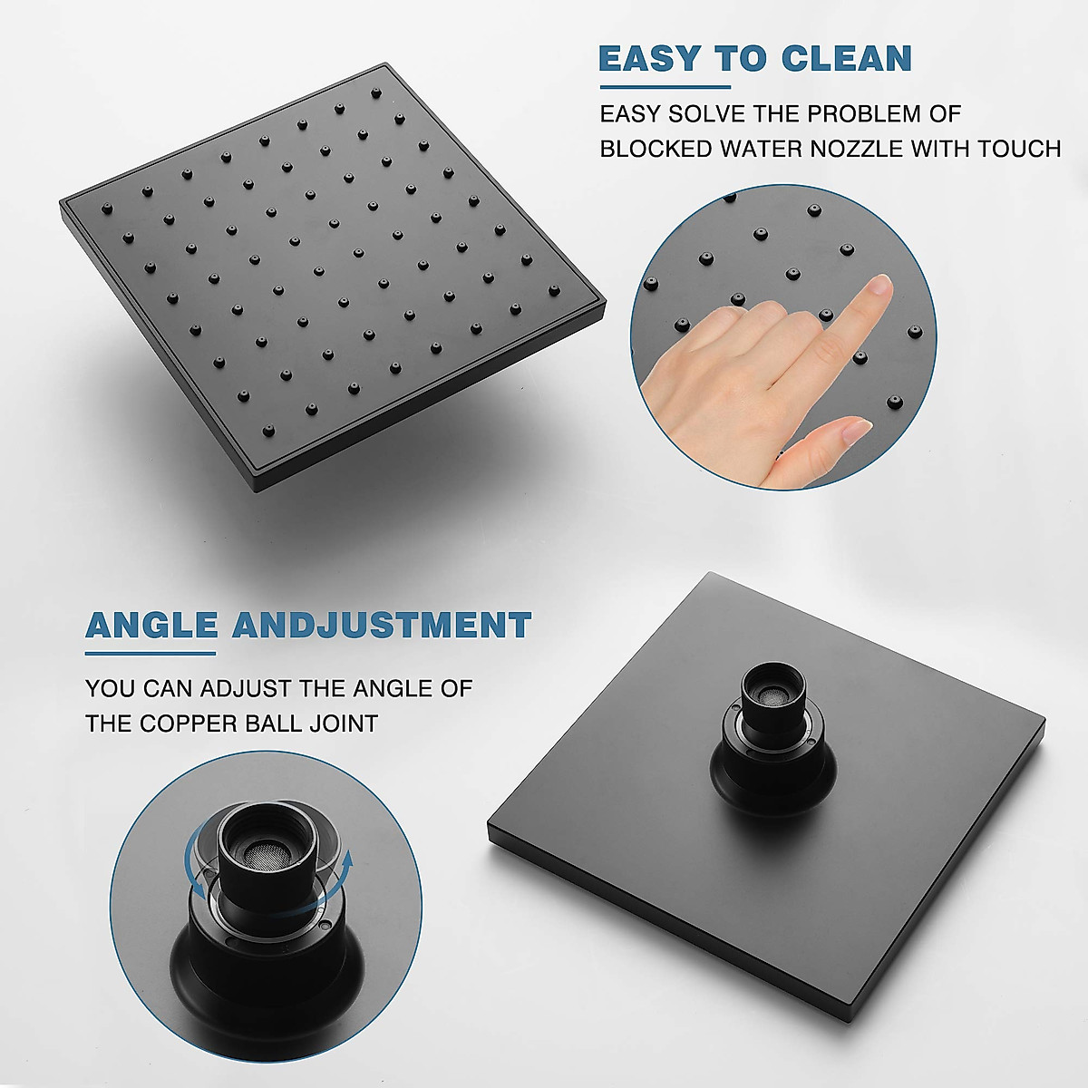 Esnbia Tub Shower Kit, Bathtub Shower Faucet Set（Valve Included) with 6-Inch Rain Shower Head, Single-Handle Shower Trim Kit, Matte Black