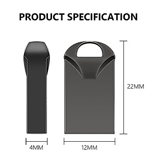 2GB Mini USB Flash Drives Memory Sticks Thumb Drive pendrives U-Disk for Car Music Speaker (Black 2GB with OTG/Type-C Converter)