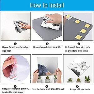 DARENYI 16"x12" Acrylic Mirror Sheet, Flexible Non Glass Body Mirror Tiles Large Self Adhesive Mirror Stickers for Bathroom Bedroom Home Wall Decor (1pc)