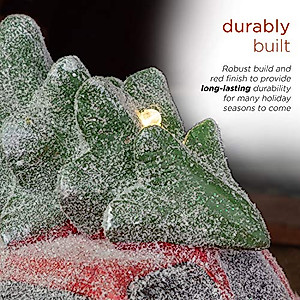 Alpine Corporation QWR916 Alpine Retro Red Car with Christmas Tree, LED Lights, and Music, Indoor Festive Decor for Home Holiday décor, Multi