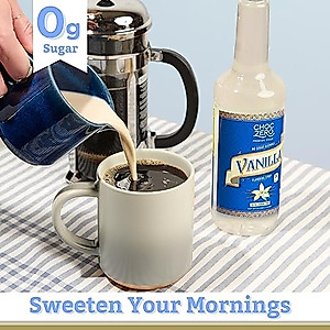 ChocZero Sugar Free Vanilla Syrup for Coffee - Keto Flavoring Syrups - Low Calorie Simple Syrup for Flavored Drinks (26.5 ounce bottle/750ml)