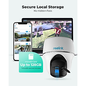 REOLINK Security Camera Wireless Outdoor, Pan Tilt Solar Powered with 2K Night Vision, 2.4/5 GHz Wi-Fi, 2-Way Talk, Works with Alexa/ Google Assistant for Home Surveillance, Argus PT w/ Solar Panel
