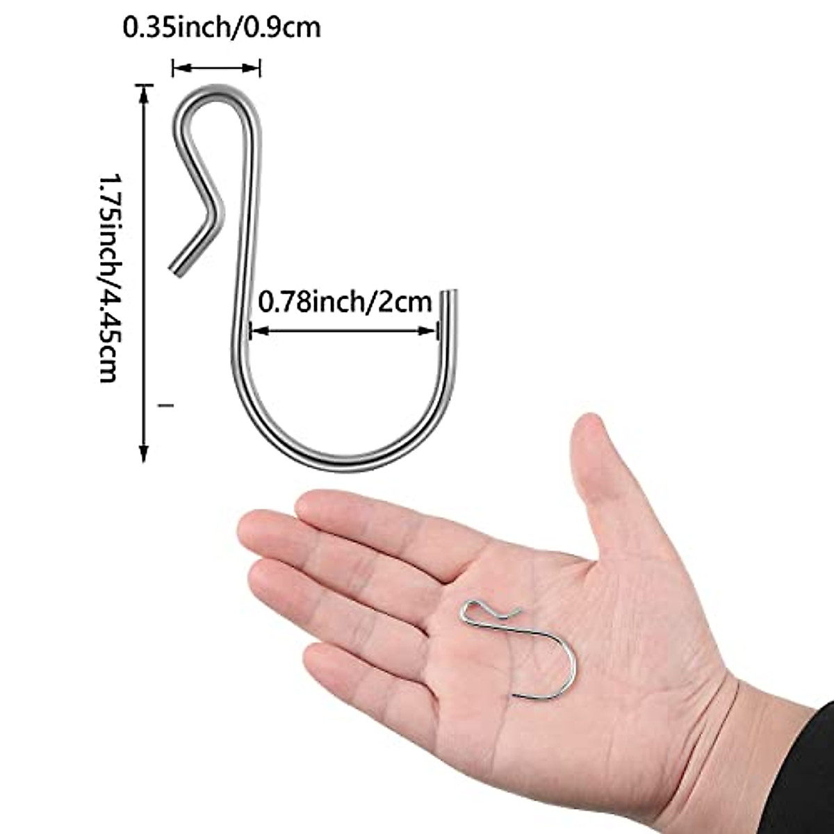 Funrous S Shaped Metal Hooks Clip, S Shaped Hooks Stainless Steel Metal Hangers, Suitable for Indoor and Outdoor, Bathroom, Kitchen Lights, Hanging Hooks for DIY Crafts, Key Chain, Silver (80 Pieces)