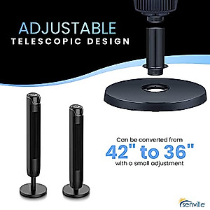 Senville SENTF-19JRA 42" Oscillating Tower Fan 3 Speed Remote Control Timer Adjustable Height Black