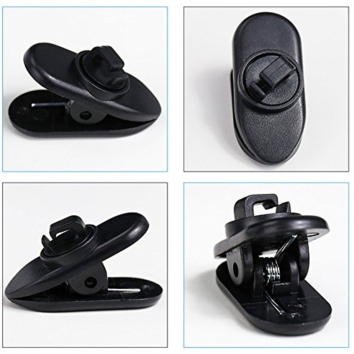 Clips for Earphone Wire,360 Degree Rotate Headphone Mount Cable Clothing Clip, Use for Fixing Headphone Wire,Black & White (20Pcs/Pack)