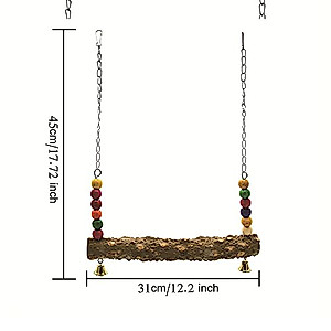 Wooden Chicken Swing Toys-Colorful Chicken Stand Perch Toy Handmade Bird Swing Toy Chicken Coop Accessories for Chicken, Swing Toys with Natural Wooden for Parrot Training，Hens, Medium&Large Bird