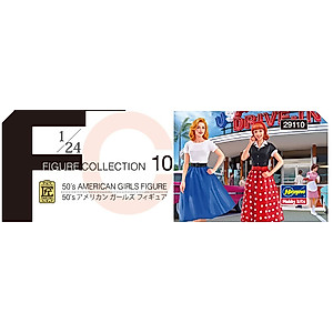 Hasegawa FC10 1/24 Figure Collection Series 50's American Girls Figure (Set of 2) Plastic Model