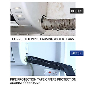 TAPEBEAR Corrosion Protection Pipe Tape, Wrap Pipe Tape for Drain Pipe, Metal Electrical Outdoor Underground Pipe, Waterproof PVC Black Tape, Duct Anti-Corrosion and Protection, 2Inch X 33Yard