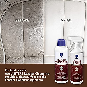 UNITERS Leather Cleaner and Conditioner Foam Solution Cream Bundle, for use of Leather Furniture, Car Interior, Apparel, Boots, Shoes, Bags, and More