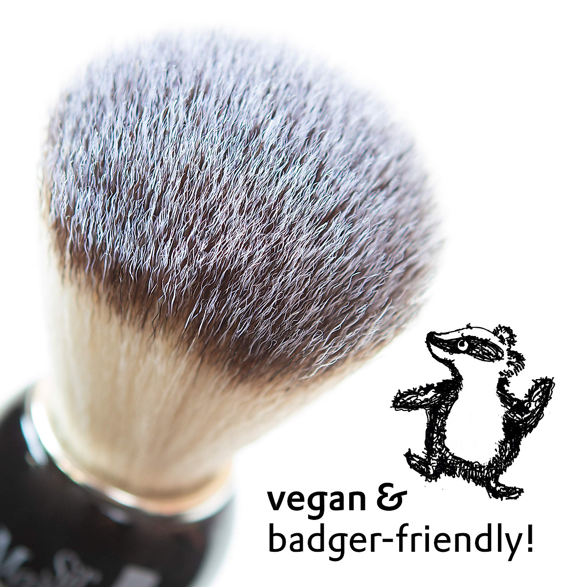 Vegan Shaving Brush: Vegan Shave Brush with Badger Hair Imitation – Wet Brush – Vegan Shaving Brushes for Men, Shaving Brush Vegan – Sir Marlon Grant