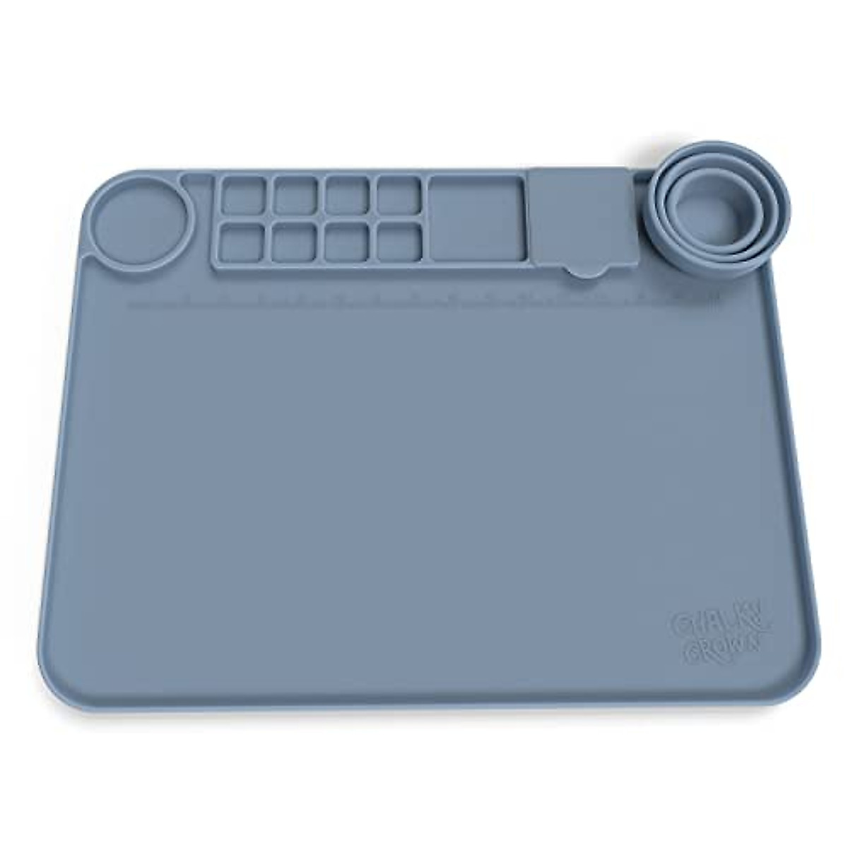 Silicone Craft Mat Silicone Art Mat with Cup Silicone Mats for Crafts - Craft Silicone Mat Silicone Painting Mat - Thick Large Silicone Artist Mat with Cup and Raised Edge for Painting (17.7"x13.7")