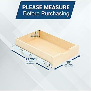 Knape & Vogt RS-WMUB-14-4-AS 5 in. H x 14.88 in. W 22 in. D Soft-Close Wood Drawer Box Pull Out Cabinet Organizer