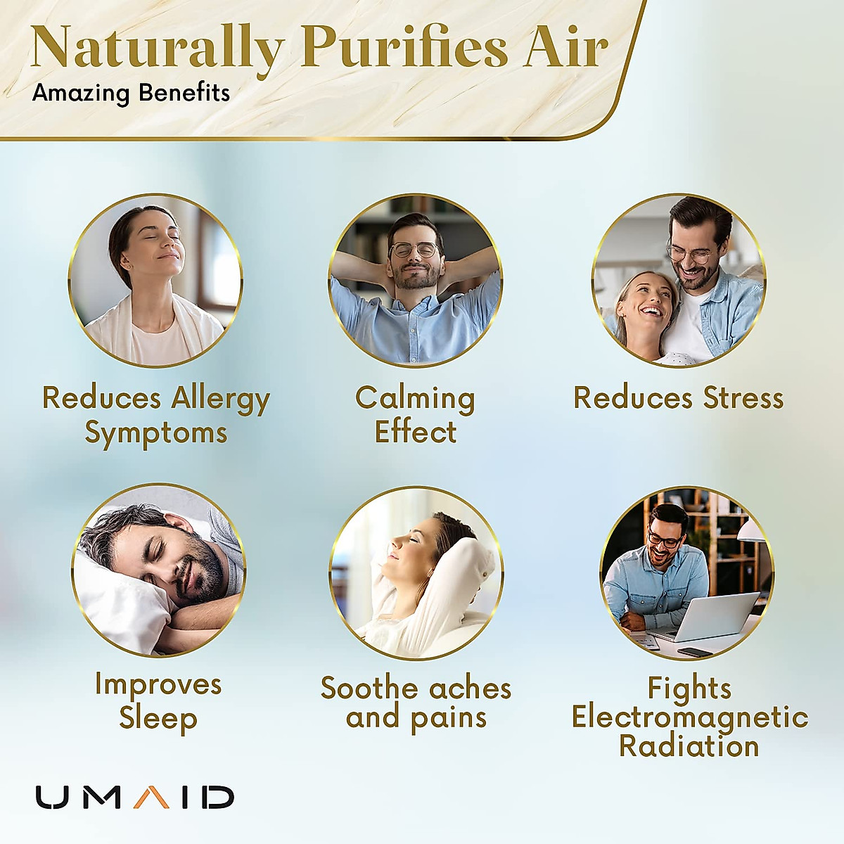 UMAID Himalayan Salt Lamp Rectangle, Salt Rock Lamp on Modern Wood Base, Night Light Bulb & Dimmable Cord, Natural Himalayan Pink Salt Lamp, Unique Home Decor, Zen Gifts, Spa & Meditation Accessories