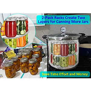 Jolaxy 2-Pack 11" Pressure Canner Rack + Cotton Jars Mat, 304 Stainless Steel Cooking Rack, 11 inch Canning Rack Replacement for Presto All-American and More Pressure Canner