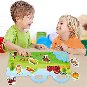 Sticker Books for Kids 2-4, Reusable Sticker Books for Toddlers 1-3 Farm, Ocean and Animals Theme Activity Books Stickers for Girls Boys Preschool Education Learning Toys Birthday Gift