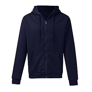 UQGHQO 2023 Men's Fashion Hoodies And Sweatshirts Lightweight Warm Solid Color Long Sleeve Padded Hooded Pullover Sweater With Pockets Men's Sweatshirts