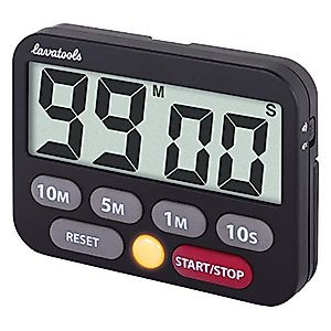 Lavatools KT3 Kitchen Timer & Stopwatch, Large Digits, Loud Alarm, Mute Function, Quick-Set Buttons, Hang Hole, Magnetic Stand for Cooking and Classroom