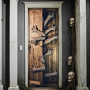 KatchOn, 3D Halloween Door Stickers - 79x30 Inch | Halloween Door Decorations, Halloween Door Decals for Halloween Decorations Door | Halloween Front Door Stickers for Halloween Party Decorations