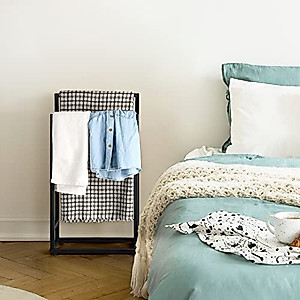 Free Standing Towel Racks 2 Tier Towel Holder Stand for Bathroom Matte Black Stainless Steel Industrial Towel Drying Rack for Hand Towels Blanket