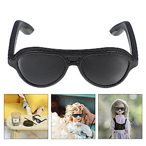 TOYANDONA 80pcs Doll Sunglasses Mini Plastic Dolls Sunglasses Black Sunglasses for Dollhouse DIY Crafts Dollhouse Accessories Decorate, 3X2.6X1CM