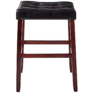 Crown Mark 2987 Kent Saddle Chair, Black, 2 Per Box