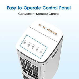 Evaporative Air Cooler Air Conditioner Portable with Remote Control, 50 Degree Oscillation, 3 Speeds & Adjustable Modes, 15 Hour Timer with Ice Packs for Home Office School Outdoor