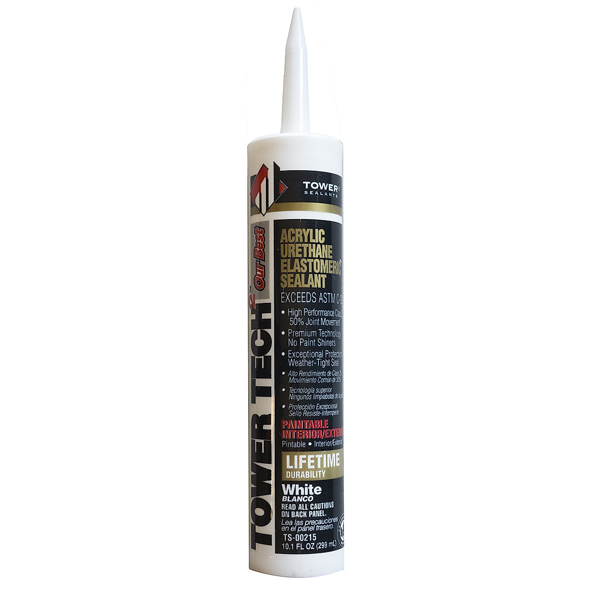 Tower Sealants TS-00215 10.1 fl-Ounce Tower Tech 2 Acrylic Urethane Sealant, White - Pack of 12