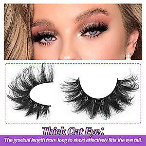 False Eyelashes Fluffy Mink Cat Eye Lashes Strip Pack 10 Pairs 18MM Wispy D Curl Fake Lashes That Look Like Extensions 8D Full Dramatic Eyelash by Goddvenus