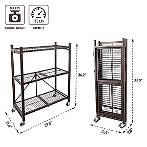 Olympia Tools 3 Shelf Foldable Wire Rack, Metal Organizer