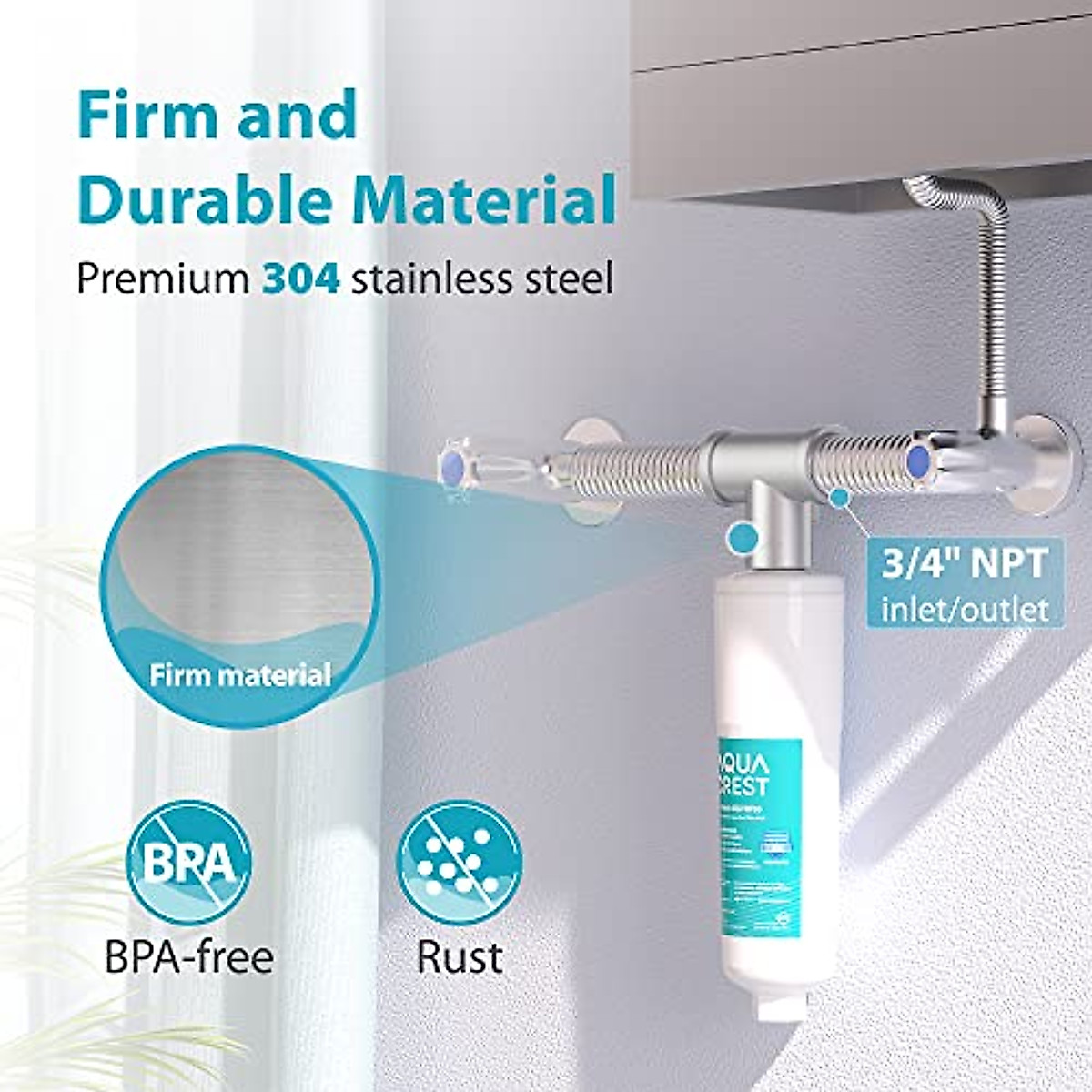 AQUACREST AP431 AP430SS Whole House Scale Inhibitor Inline Water System ...