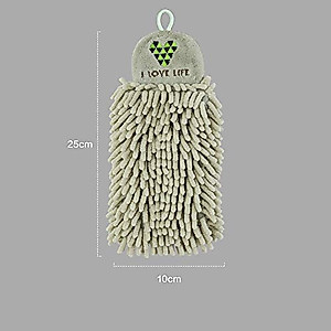 SWYWY 2Pcs Kitchen Hanging Towels Set Chenille Hand Face Wipe Towels Bathroom Washcloths