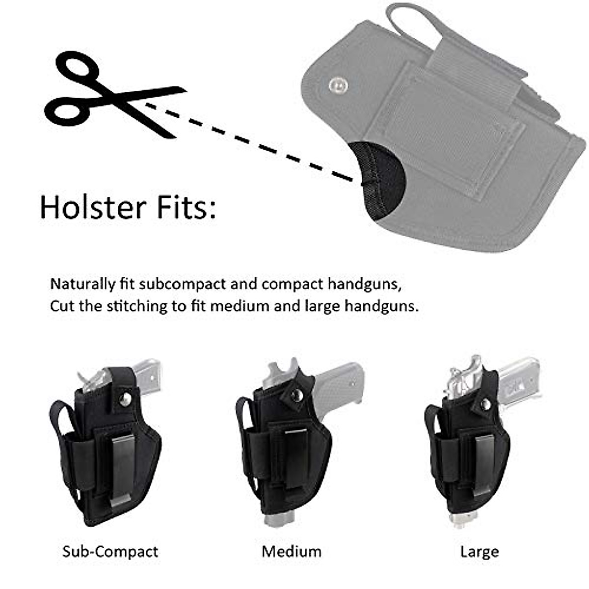 Depring Concealed Carry Holster IWB OWB Holster with Magazine Slot for Right and Left Hand Draw Fits Subcompact to Large Handguns Version 2.0