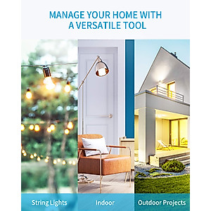 Syantek Outdoor WiFi Outlet, Smart Outdoor Plug with 3 Ground Outlets, Compatible with Amazon Alexa, Google Assistant, Remote Control, Timer, Waterproof, FCC Certified for Outdoor and Chritmas Lights