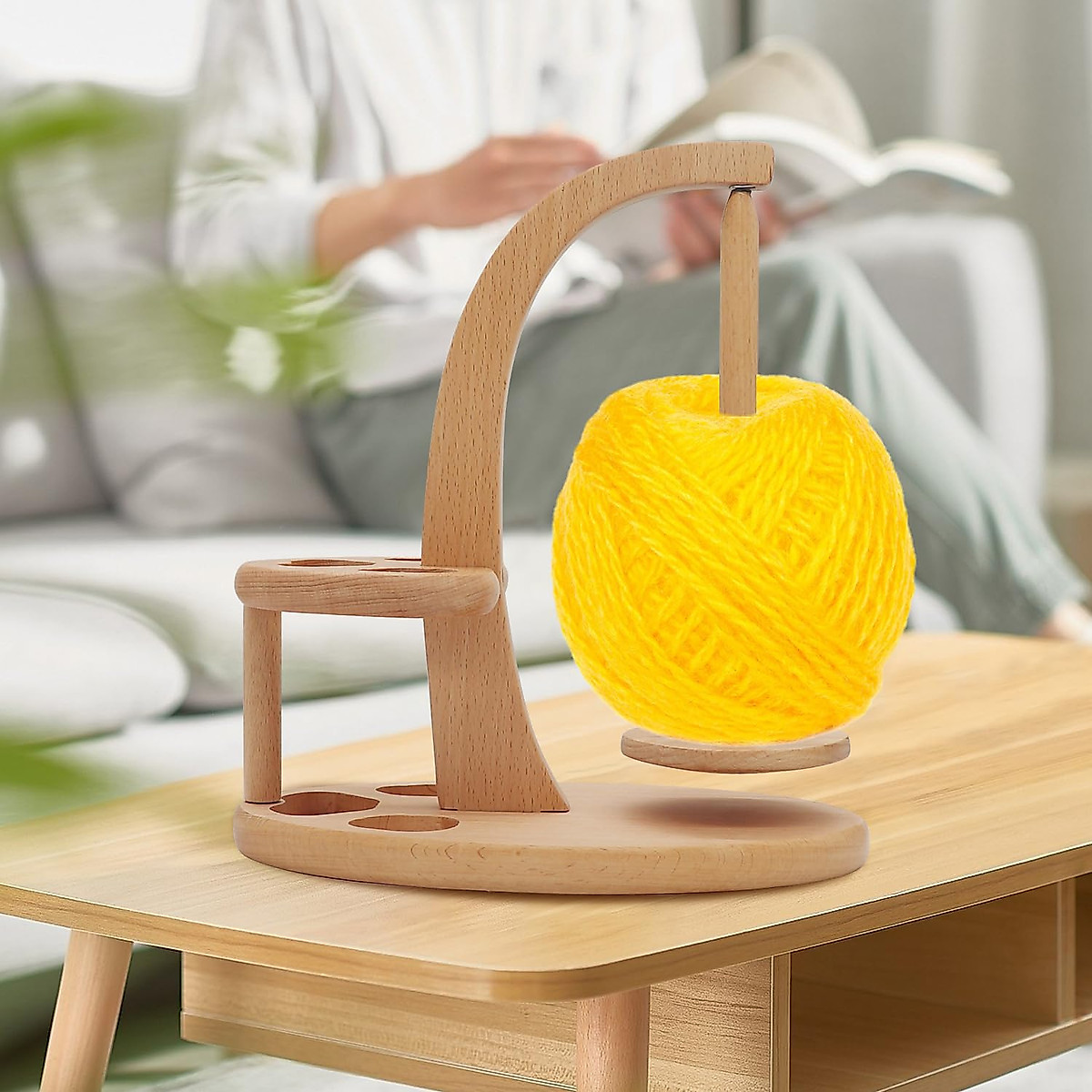 Wooden Frames for Knitting and Crocheting, Crocheting Tools for Knitting Enthusiasts, Wooden Spinning Machines for Crocheting,Yarn Holder for Knitting and Crocheting