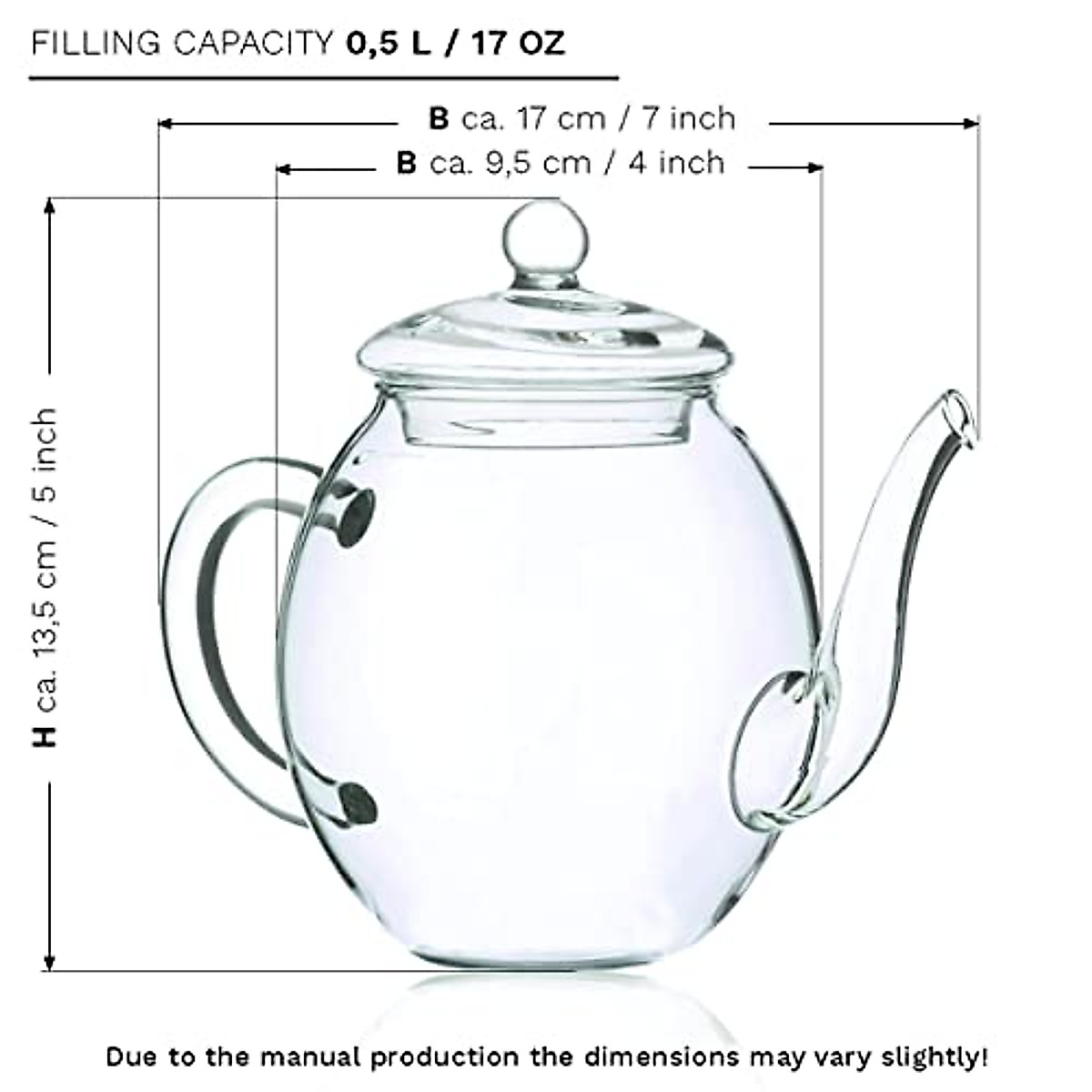 Creano Flowering Tea Gift Set - White Tea – 6 Blooming Tea with 17oz Glass Teapot