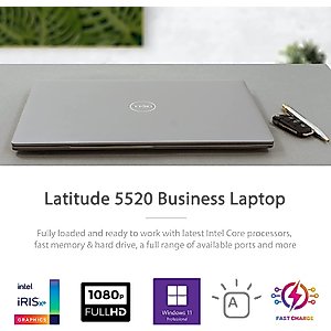 Dell Latitude 5520 Business Laptop, 15.6" FHD Display, Intel Core i5-1145G7 vPRO, 64GB DDR4 RAM, 1TB PCIe SSD, IR Camera, HDMI, Backlit Keyboard, Wi-Fi 6, Thunderbolt 4, Windows 11 Pro