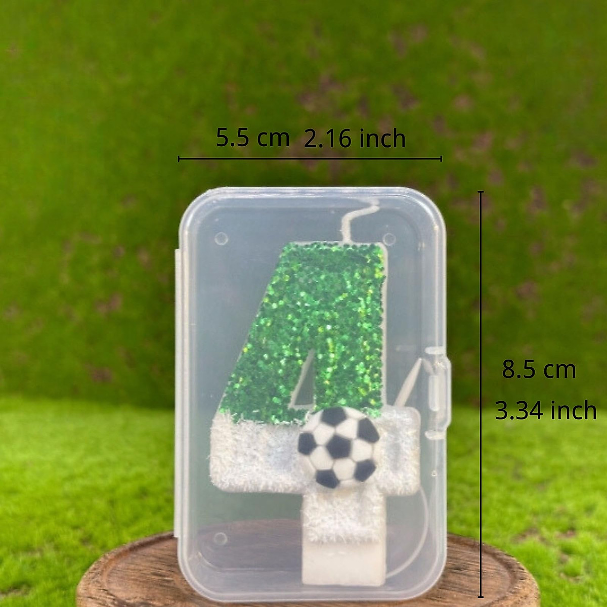 CasaPopz Birthday Number Candles White Soccer Number 8 Birthday Candles for Cake, Fun Glitter Birthday Candles Cake Cupcake Topper for Kids Adults Party Anniversary Supplies