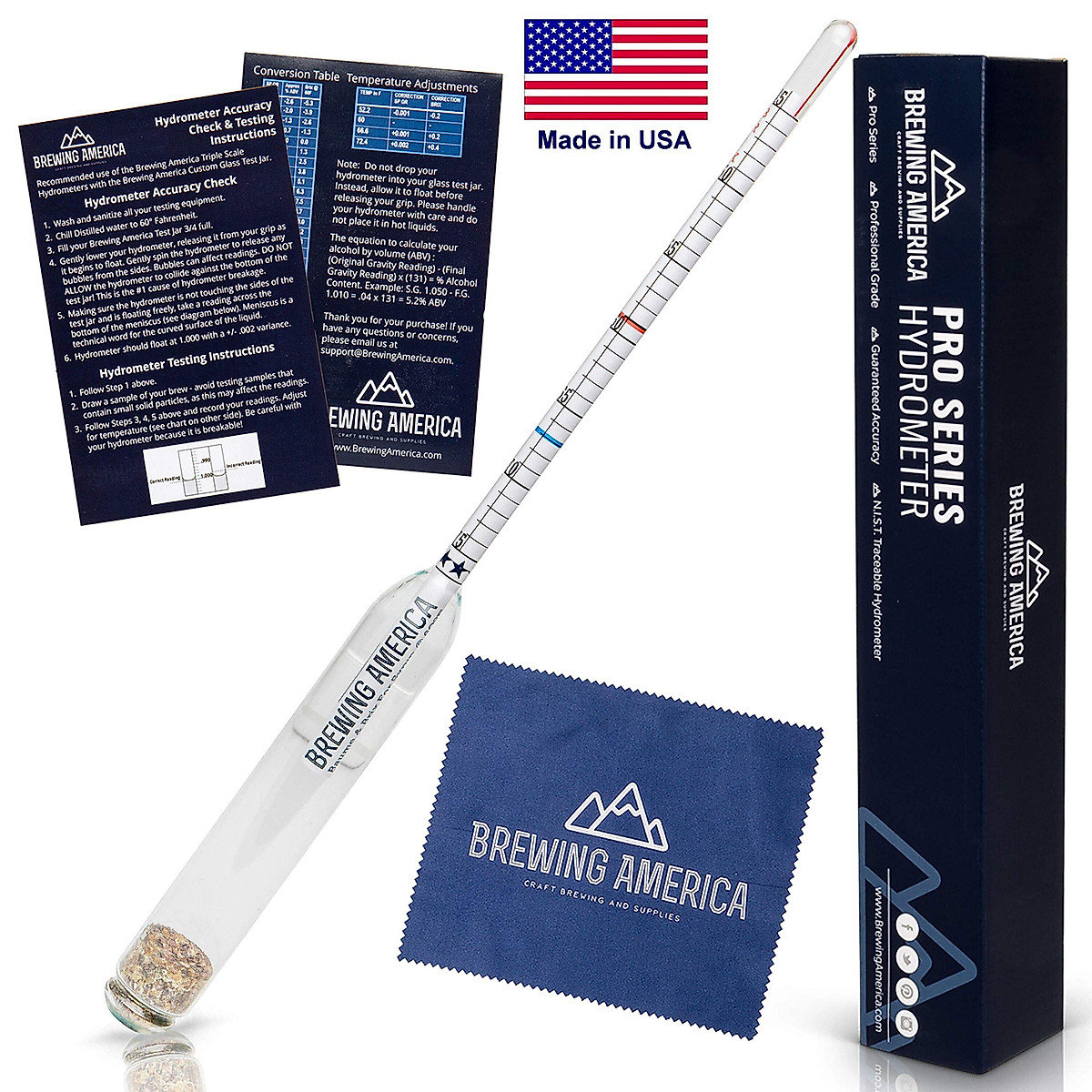 USA-Made Syrup Hydrometer KIT - Easy to Read and Metal Test Cup