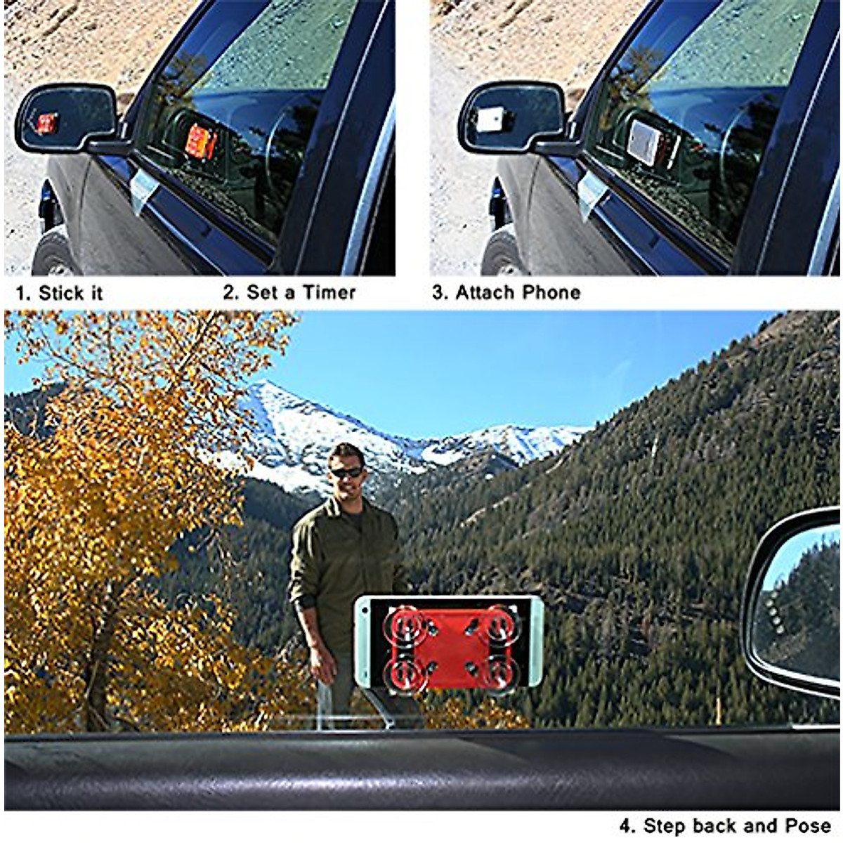 Cellfy Universal Smartphone Mount for Taking a Pictures and Video; Blue. This Universal Mount is operable with iPhone 4/5/6, Samsung Galaxy, HTC, or Any Model of Smartphone, Providing a Strong Hold!
