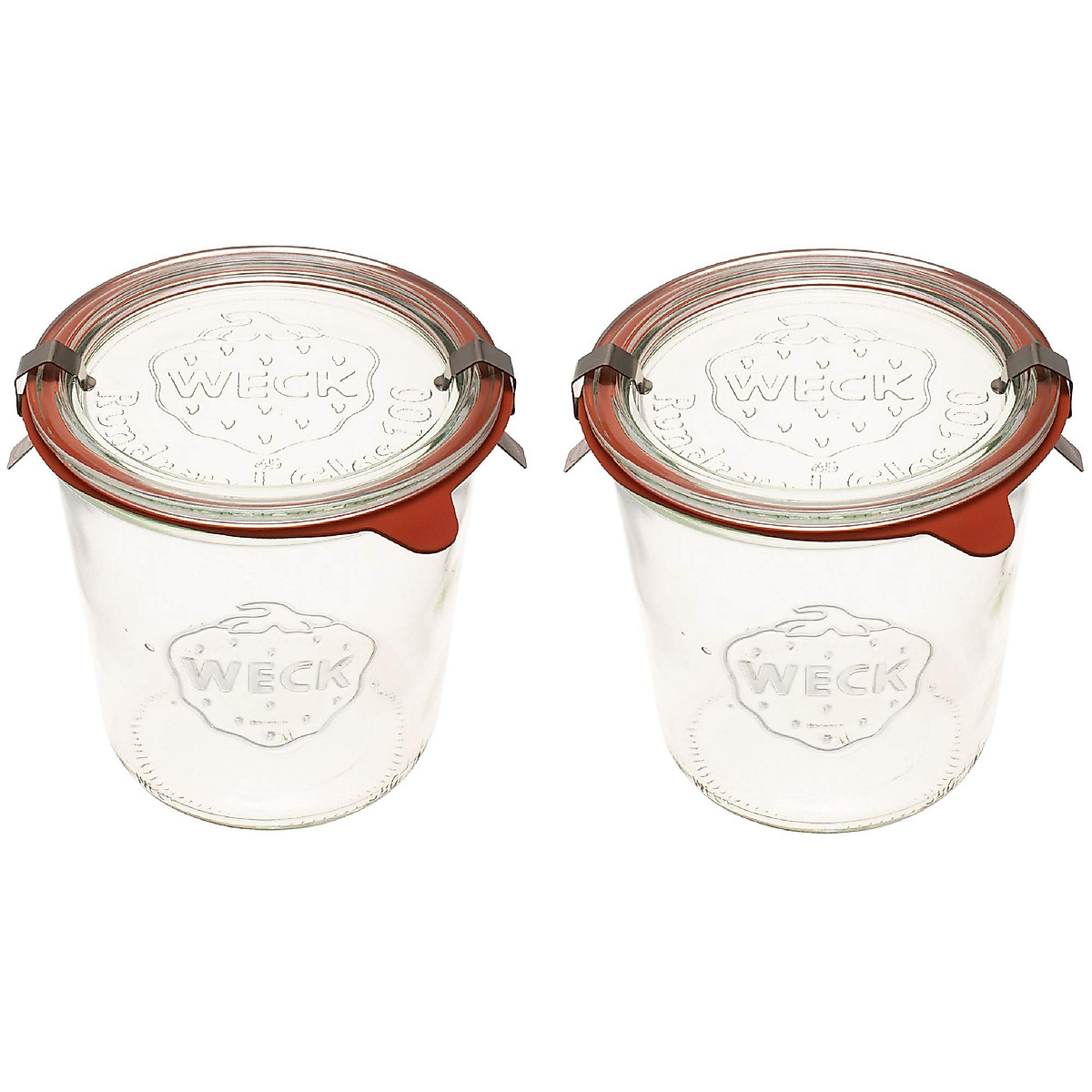 Weck Canning Jars 742 - Weck Mold Jars made of Transparent Glass - Eco-Friendly Canning Jar - Storage for Food, Yogurt with Air Tight Seal and Lid - 1/2 Liter Tall Jars Set - (2 Jars)