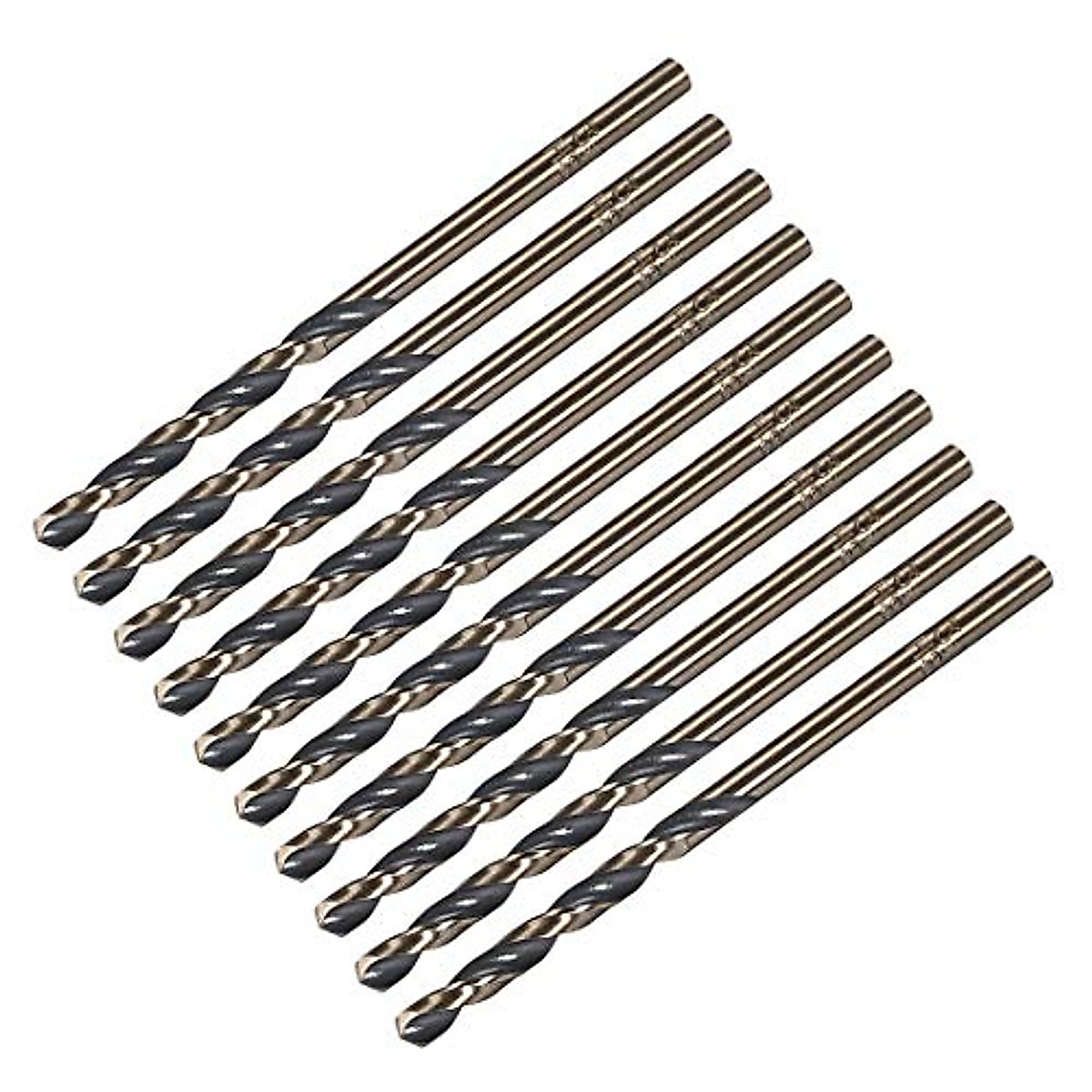 uxcell Reduced Shank Twist Drill Bits 3.2mm High Speed Steel 4341 with 3.2mm Shank 10 Pcs for Stainless Steel Alloy Metal Plastic Wood