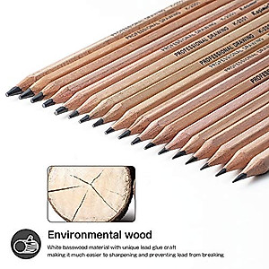 Sketching Pencil Set, Drawing Pencils and Sketch Kit,30-Piece Complete Artist Kit Includes Graphite Pencils,Charcoal Pencils, Paper Erasable Pen, Sketch Pencils Set for Drawing