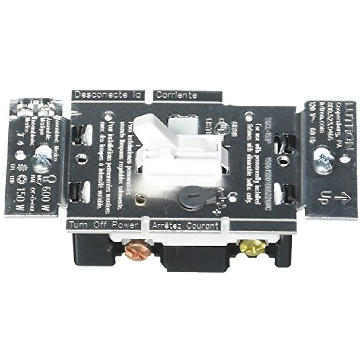 Lutron TGCL-153PH-WH White Single Pole Or 3 Way Toggler CFL/LED Dimmer