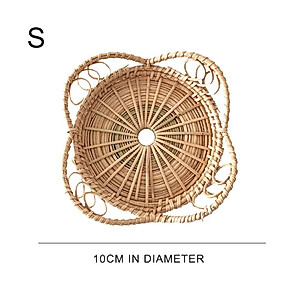 Ochine Rattan Fruit Basket Natural Woven Cake Bread Serving Tray Food Baskets Wicker Tabletop Storage Home Decor Dinner Party Coffee Breakfast Service Basket
