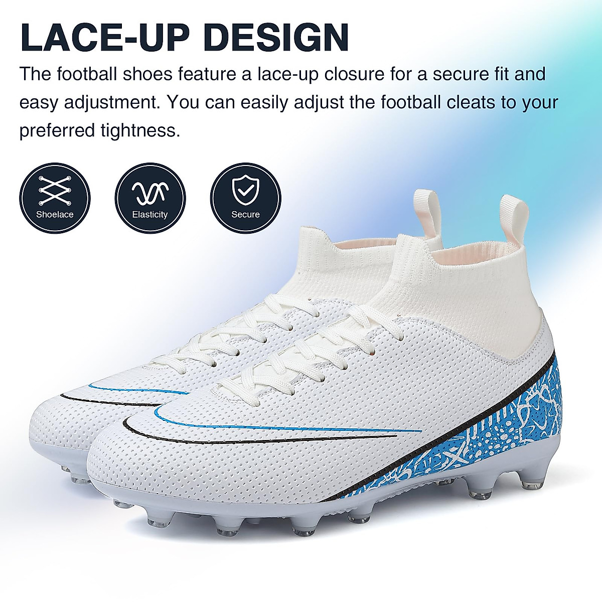 Soccer Cleats Mens Football Cleats Women Tacos de Futbol para Hombre Soccer Shoes for Big Boy High Top Football Boots Tacos de Futbol Zapatos de Futbol para Hombres Outdoor Soccer Shoes AG