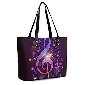 Womens Handbag Notes Leather Tote Bag Top Handle Satchel Bags For Lady